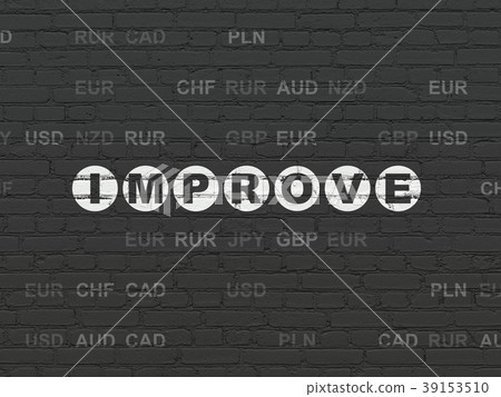 Business concept: Improve on wall background - Stock Illustration ...