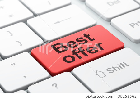 Business concept: Best Offer on computer keyboard - Stock Illustration ...