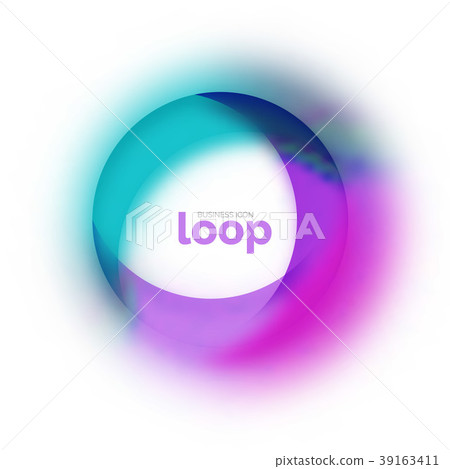 Loop circle business icon, created with glass - Stock Illustration ...
