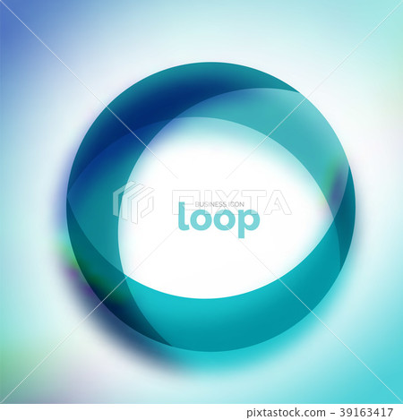 Loop circle business icon, created with glass - Stock Illustration ...