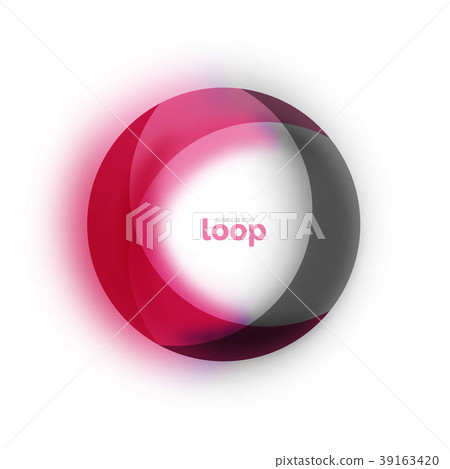 Loop circle business icon, created with glass - Stock Illustration ...