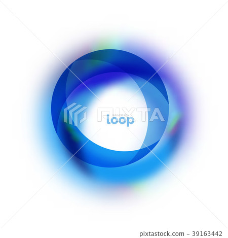 Loop circle business icon, created with glass - Stock Illustration ...