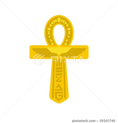 Gold Ankh Egypt icon, flat style -插圖素材 [39165748] - PIXTA圖庫