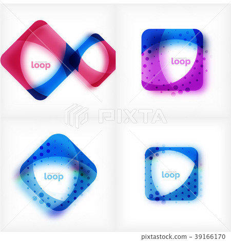 Set of vector square loop business symbols - Stock Illustration ...
