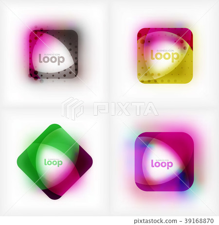 Set of vector square loop business symbols - Stock Illustration ...