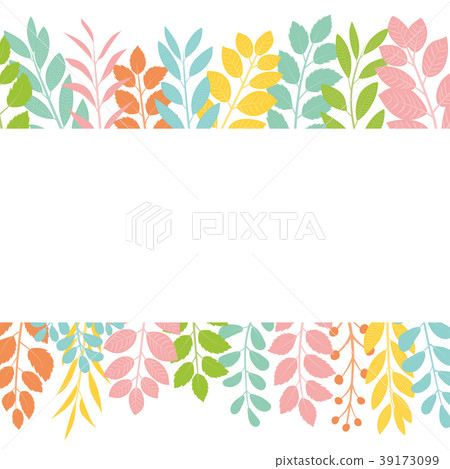 Colorful leaf frame material - Stock Illustration [39173099] - PIXTA