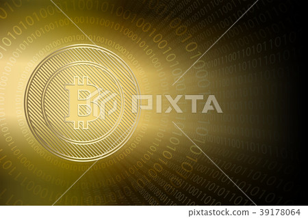 Dark background with a silhouette of a bitcoin - Stock Illustration ...
