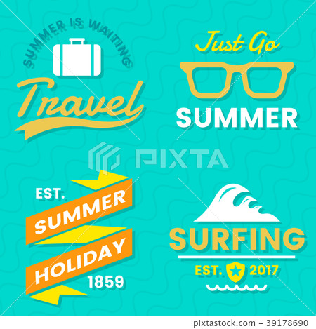 Summer Retro Vector Logo for banner, poster - Stock Illustration ...