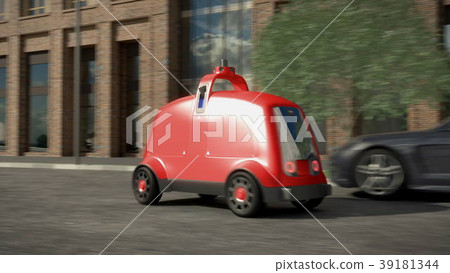 Automatic delivery system concept. 3D render - Stock Illustration ...