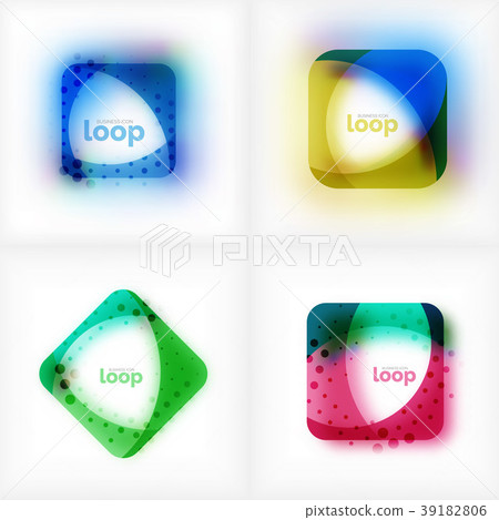 Set of vector square loop business symbols - Stock Illustration ...