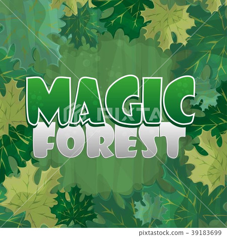 Frame for text decoration. Enchanted forest with - Stock Illustration ...