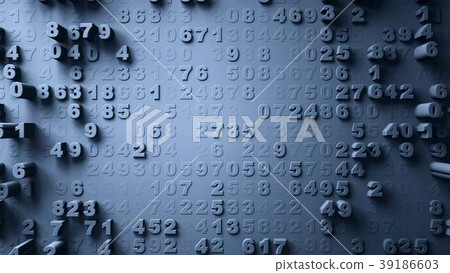 Abstract Numbers Random Motion - Stock Illustration [39186603] - PIXTA