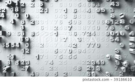 Abstract Numbers Random Motion - Stock Illustration [39186610] - PIXTA