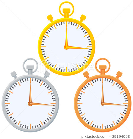 Colorful cartoon sport timer icon set. - Stock Illustration [39194098 ...