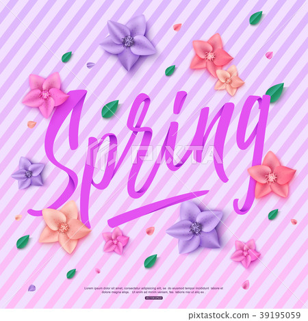 Beautiful spring background with handwritten - Stock Illustration ...
