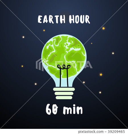 Illustration of Earth hour. 60 minutes - Stock Illustration [39209465 ...