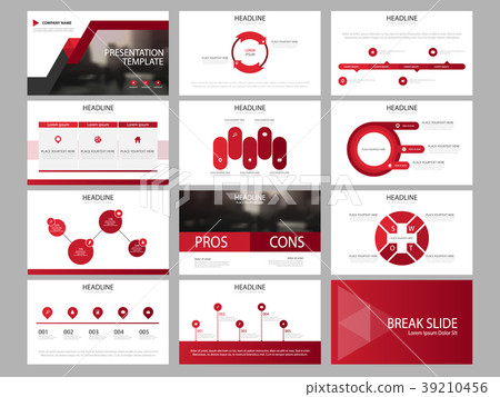 Red Abstract presentation templates Infographic - Stock Illustration ...