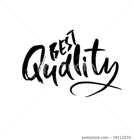 Best quality. Ink handwritten lettering. Modern - Stock Illustration ...