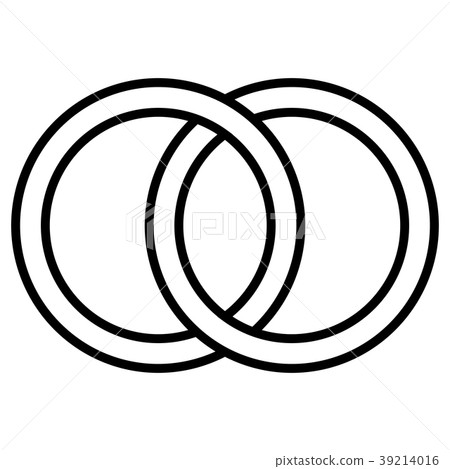 Interlocking circles icon sign, outline rings - Stock Illustration ...
