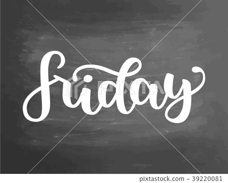 Friday. Handwriting font by calligraphy. Vector - Stock Illustration ...