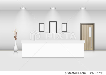 Reception counter and interior decorative, Vector - Stock Illustration ...