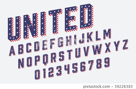 Font USA Flag Stars and Stripes - Stock Illustration [39226383] - PIXTA