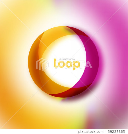 Loop circle business icon, created with glass - Stock Illustration ...