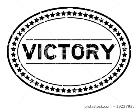 Grunge black victory word oval rubber seal stamp - Stock Illustration ...