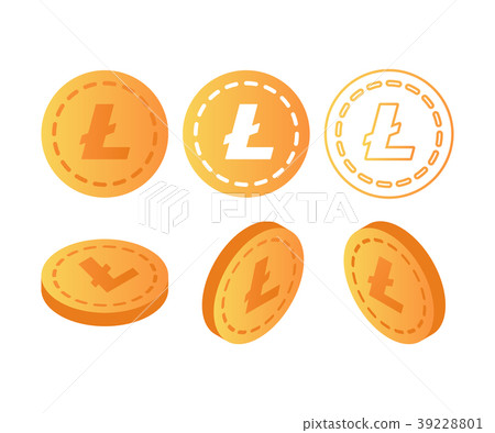 Set of icons Litecoin coins - Stock Illustration [39228801] - PIXTA