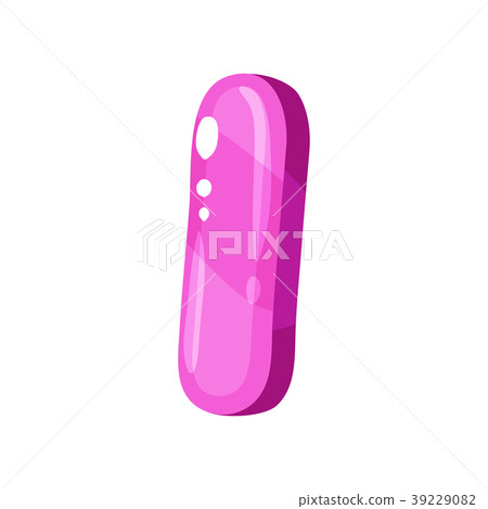I pink glossy bright English letter, kids font - Stock Illustration ...