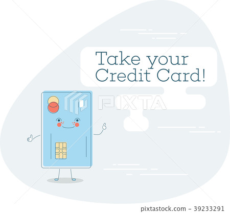 Take your credit card concept in line art style - Stock Illustration ...