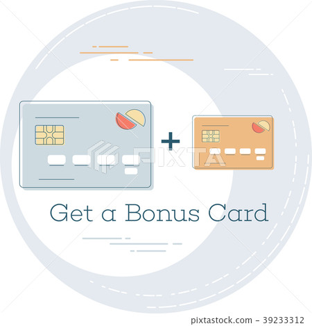 Get a bonus card concept in line art style - Stock Illustration ...