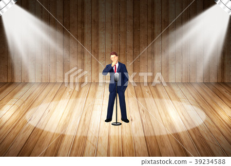 Men who are in the limelight on the stage - Stock Illustration ...