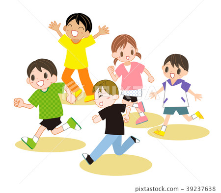 달리는 아이들 - 스톡일러스트 [39237638] - PIXTA