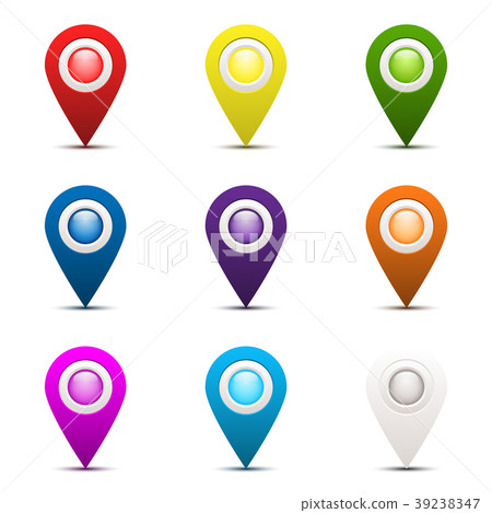 Set of colorful 3d map pointer marker icon - Stock Illustration ...