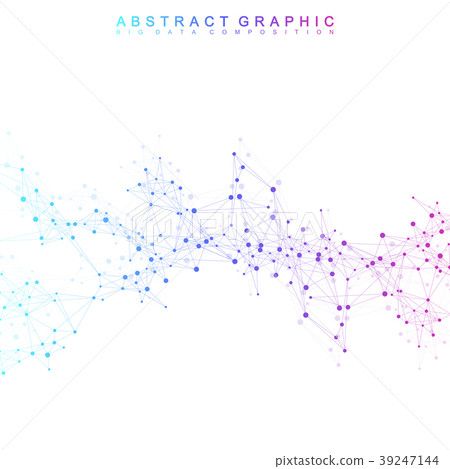 Geometric abstract vector with connected line and - Stock Illustration ...