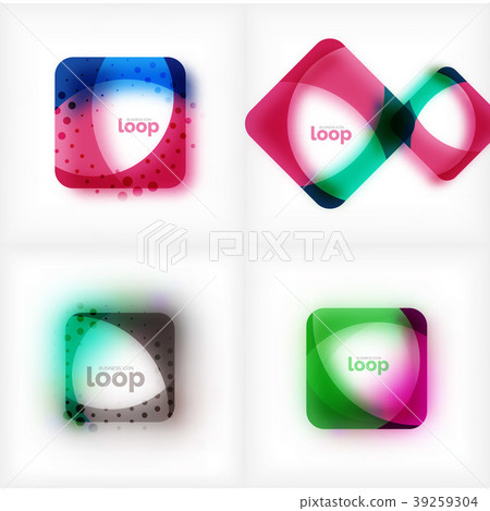 Set of vector square loop business symbols - Stock Illustration ...