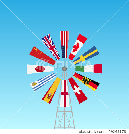 Windmill Flags - Stock Illustration [39263178] - PIXTA