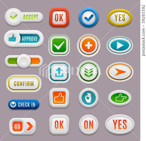 Interface ok buttons cancel yes vector approve - Stock Illustration ...