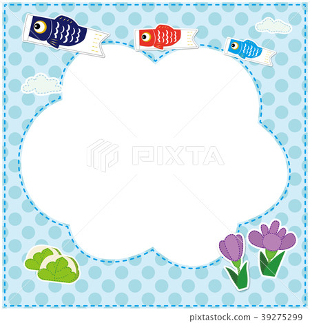 May dot pattern photo frame blue - Stock Illustration [39275299] - PIXTA