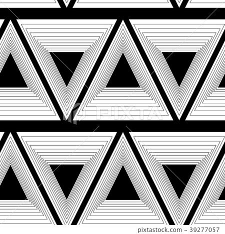 abstract background of triangles, black and white - Stock Illustration ...