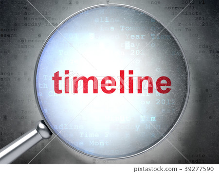 Timeline concept: Timeline with optical glass - Stock Illustration ...