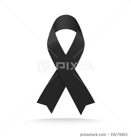 Black mourning ribbon isolated on white background - Stock Illustration ...