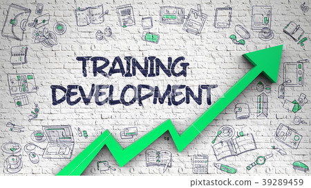 Training Development Drawn on White Brick Wall. 3d - Stock Illustration ...