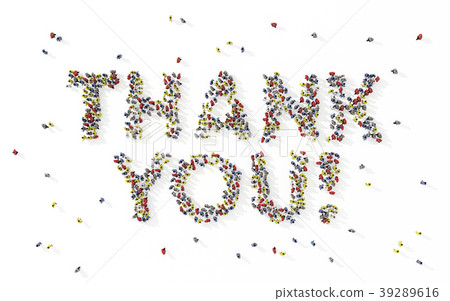 Large group of people forming the phrase Thank you - Stock Illustration ...