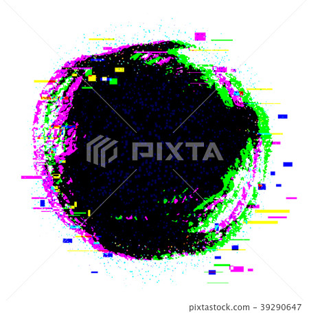Hand painted banner with glitch effect - Stock Illustration [39290647 ...