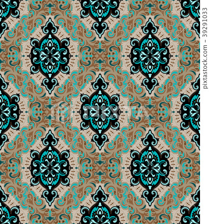 Vector damask seamless pattern - Stock Illustration [39291033] - PIXTA