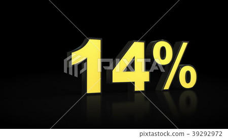 fourteen 14 percent 3D rendering - Stock Illustration [39292972] - PIXTA