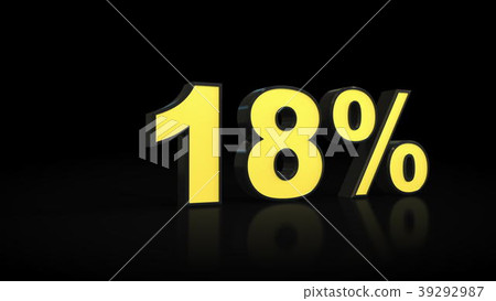 eighteen 18 percent 3D rendering - Stock Illustration [39292987] - PIXTA