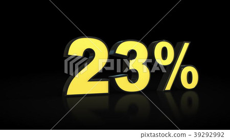 twenty-three 23 percent 3D rendering - Stock Illustration [39292992 ...